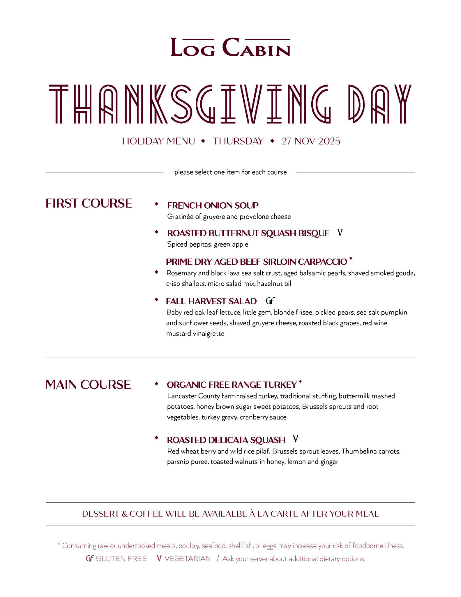 Thanksgiving Day – The Log Cabin Restaurant